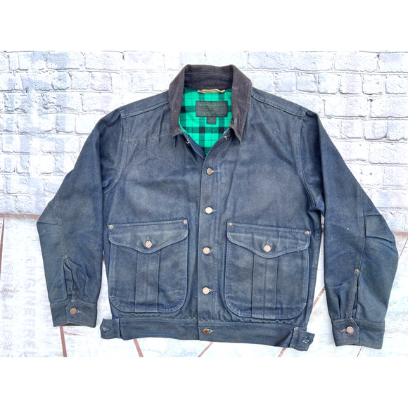Filson | Jackets & Coats | Rare Men Filson Waxed Denim Plaid Lined ...